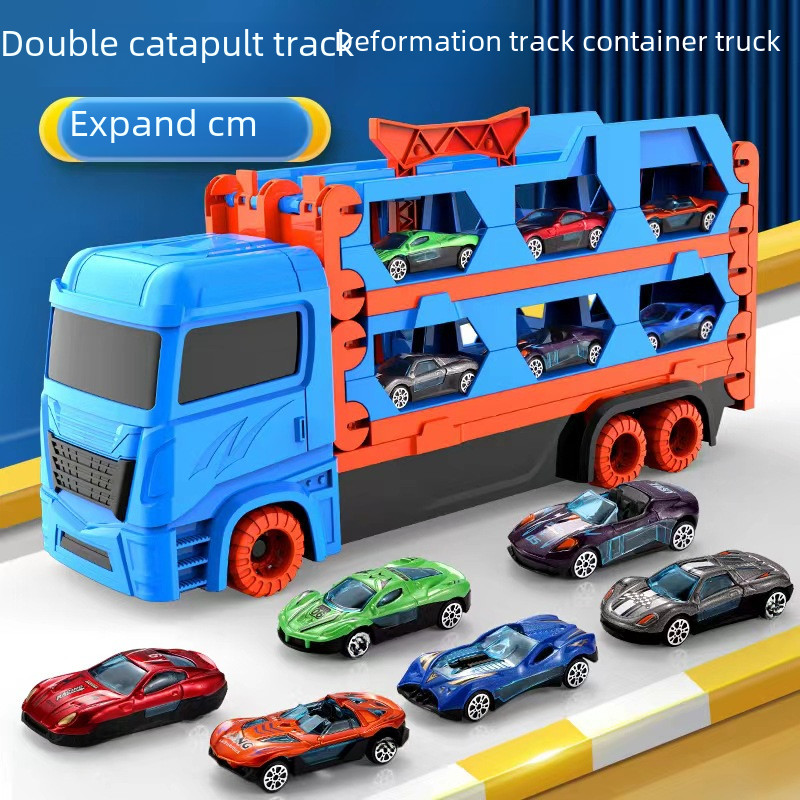 Spot Goods#Children's Toy Car Oversized Deformation Track Container ...