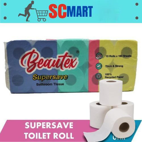 [SC] Beautex Bathroom Tissue Toilet Roll 160sheet x 10roll | Shopee ...