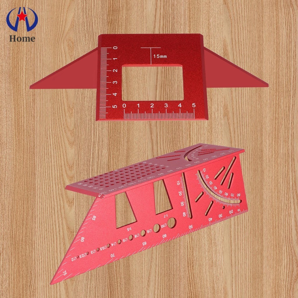 3D Multi-Angle Measuring Ruler Aluminum Alloy 45/90 Degree Ruler Miter ...