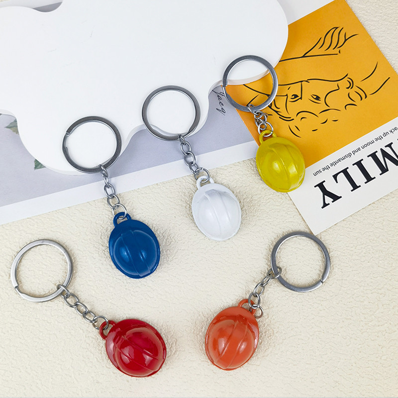 Creative Safety Helmet Keychain 3D Simulation Hard Hat Key Ring Men Car ...