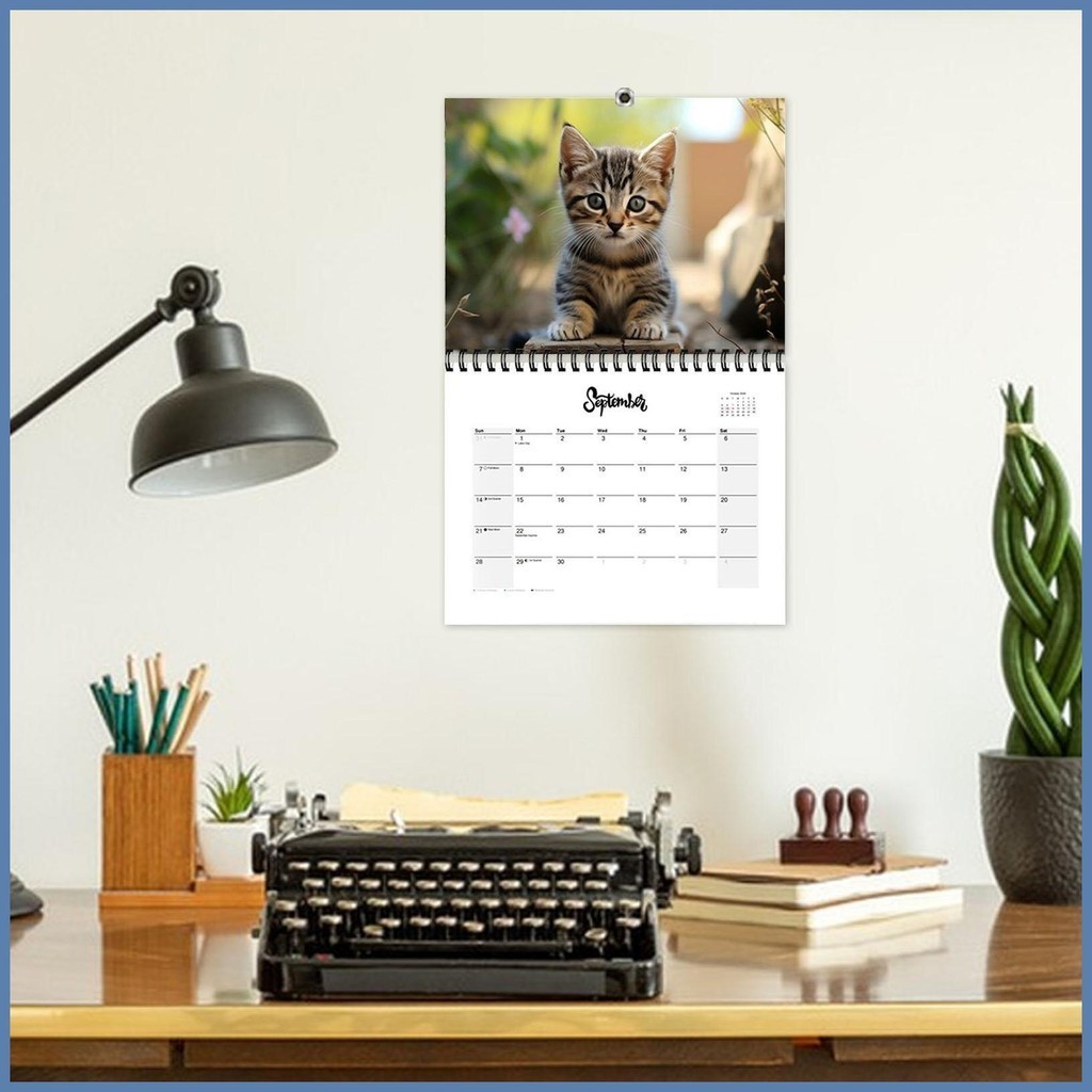 Daily Calendar Cute Kitten Monthly Calendar Hangable 2025 Family ...