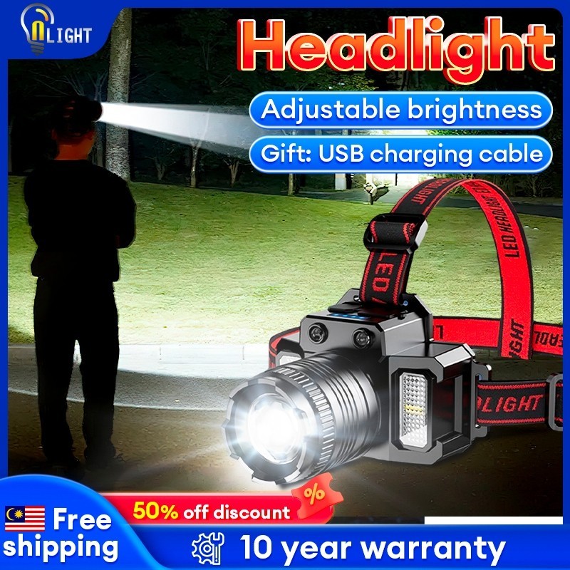 Super Bright 400W Large Circle Headlamp Fishing/Hunting/Camping USB ...