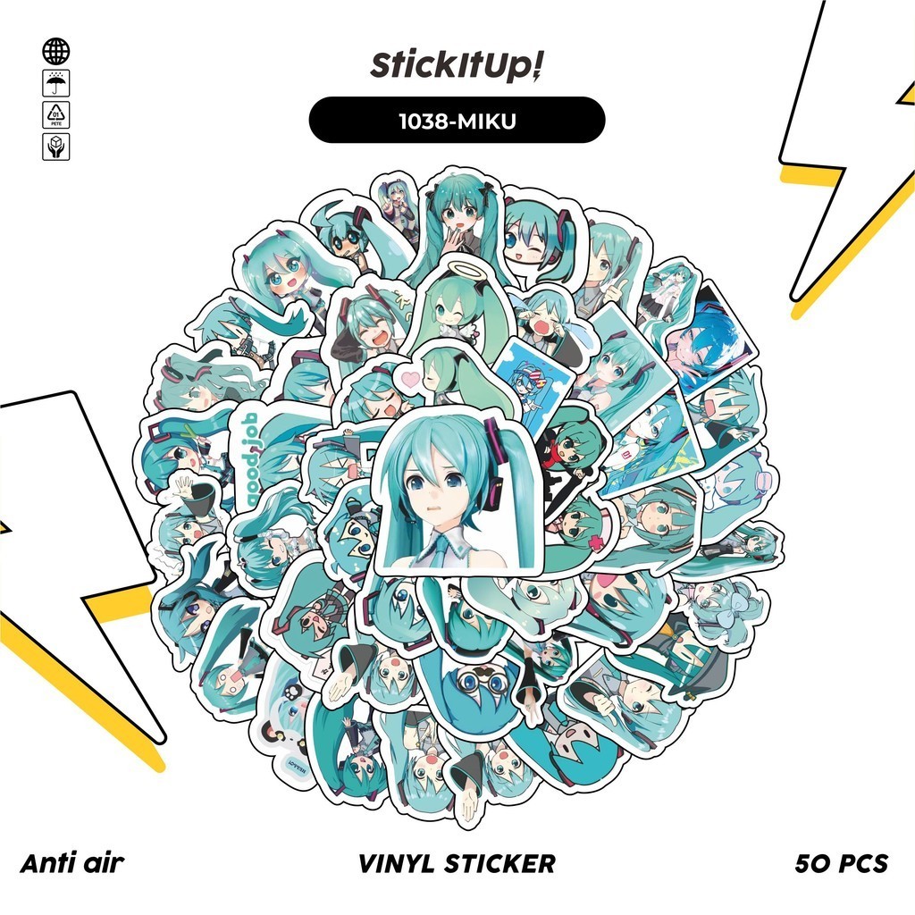 HP 100 Pcs Sticker Pack Hatsune Miku v2 Cute Aesthetic Vinyl Waterproof ...
