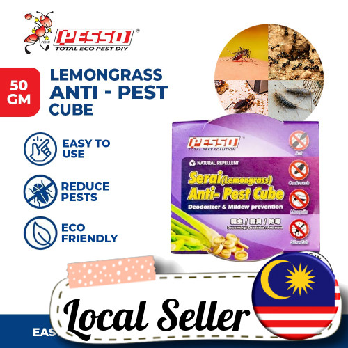 Pesso Serai (Lemongrass) Anti-Pest Cube 50gm Kiub Menghalau Serangga Haiwan Perosak | Shopee ...