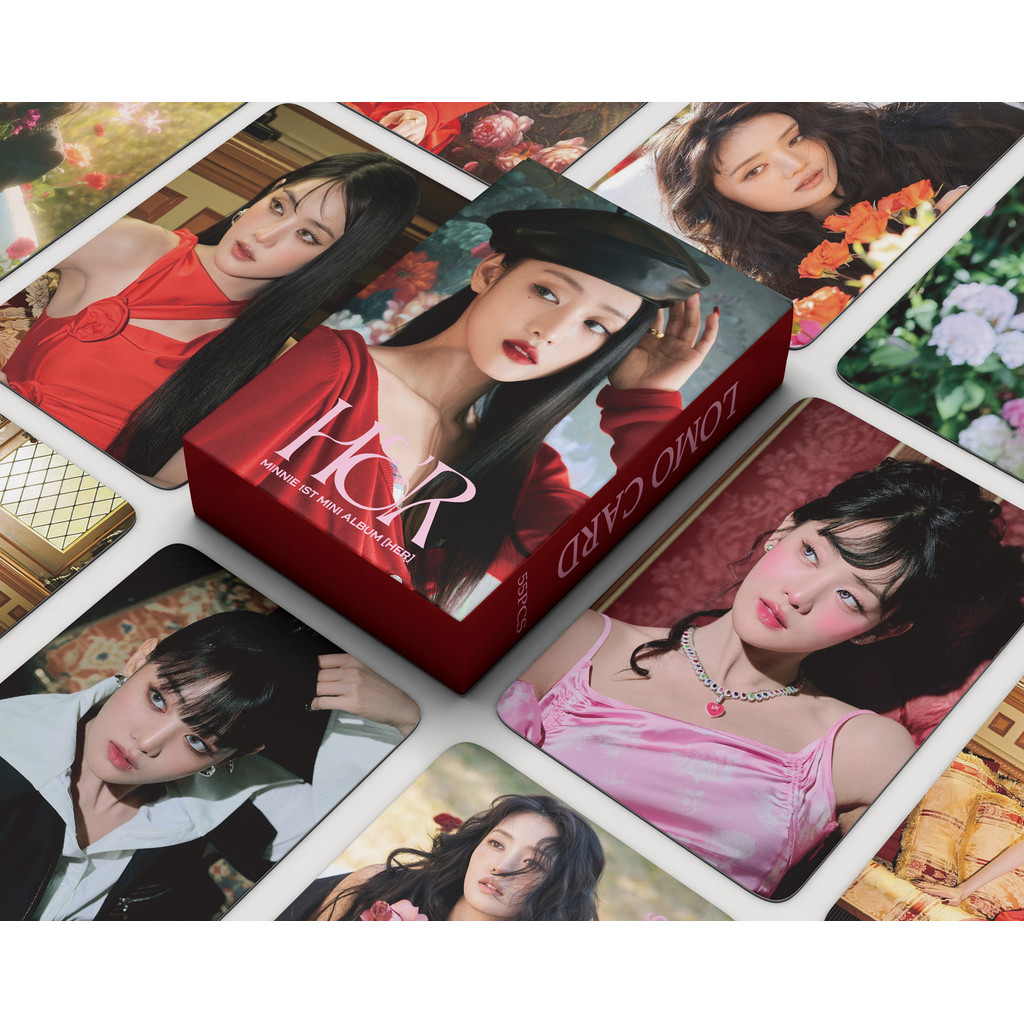 55pcs (G)I-DLE MINNIE HER Blind Eyes Red Lomo Cards 2025 Lovely ...