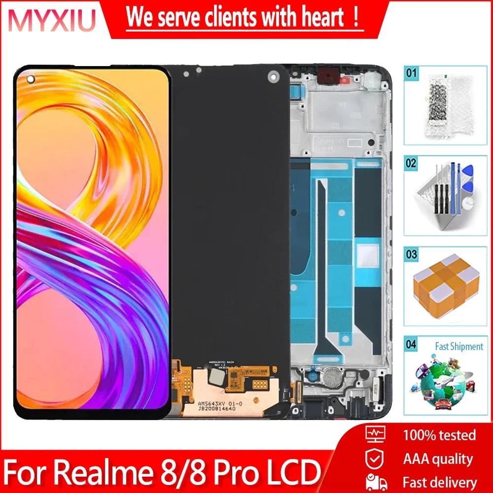 Original AMOLED For Realme 8 4G RMX3085 LCD Display Touch Screen ...