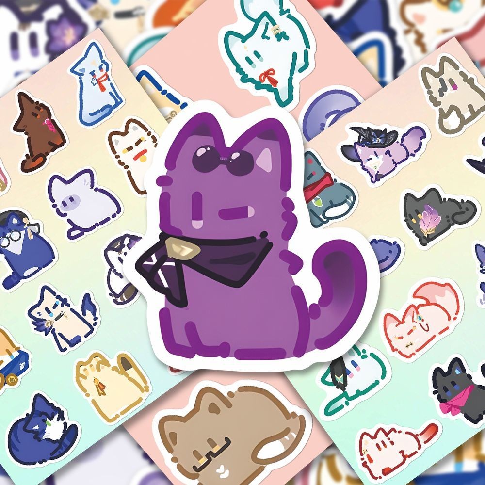 66pcs Honkai: Star Rail Cat Stickers Cartoon Cute DIY Sticker Seele ...