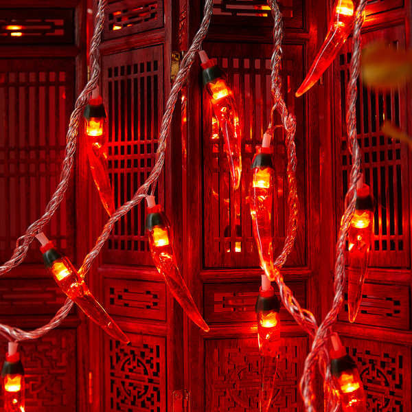 pelita raya lampu solar raya Lampu suasana Tahun Baru LED, lada merah ...