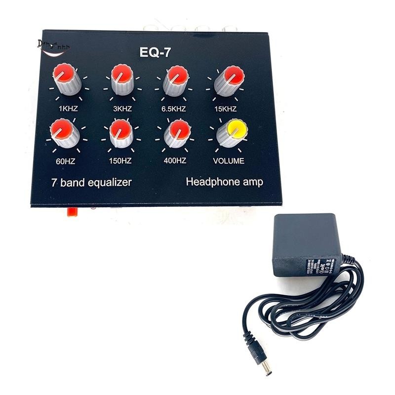 EQ-7 Audio Signal Headset Amplifier 7-Band EQ Equalizer 2 Channel Digital Sound Equalizer +12V ...