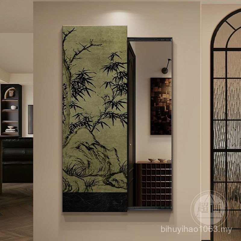 Medieval Style Sliding Full-Body Mirror Painting Invisible Mirror ...