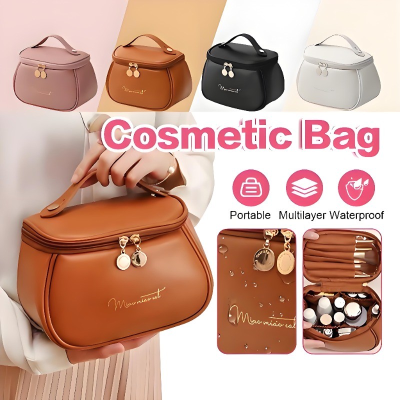 PU Leather Perempuan Beg Large Women Fashion Cosmetics Travel ...