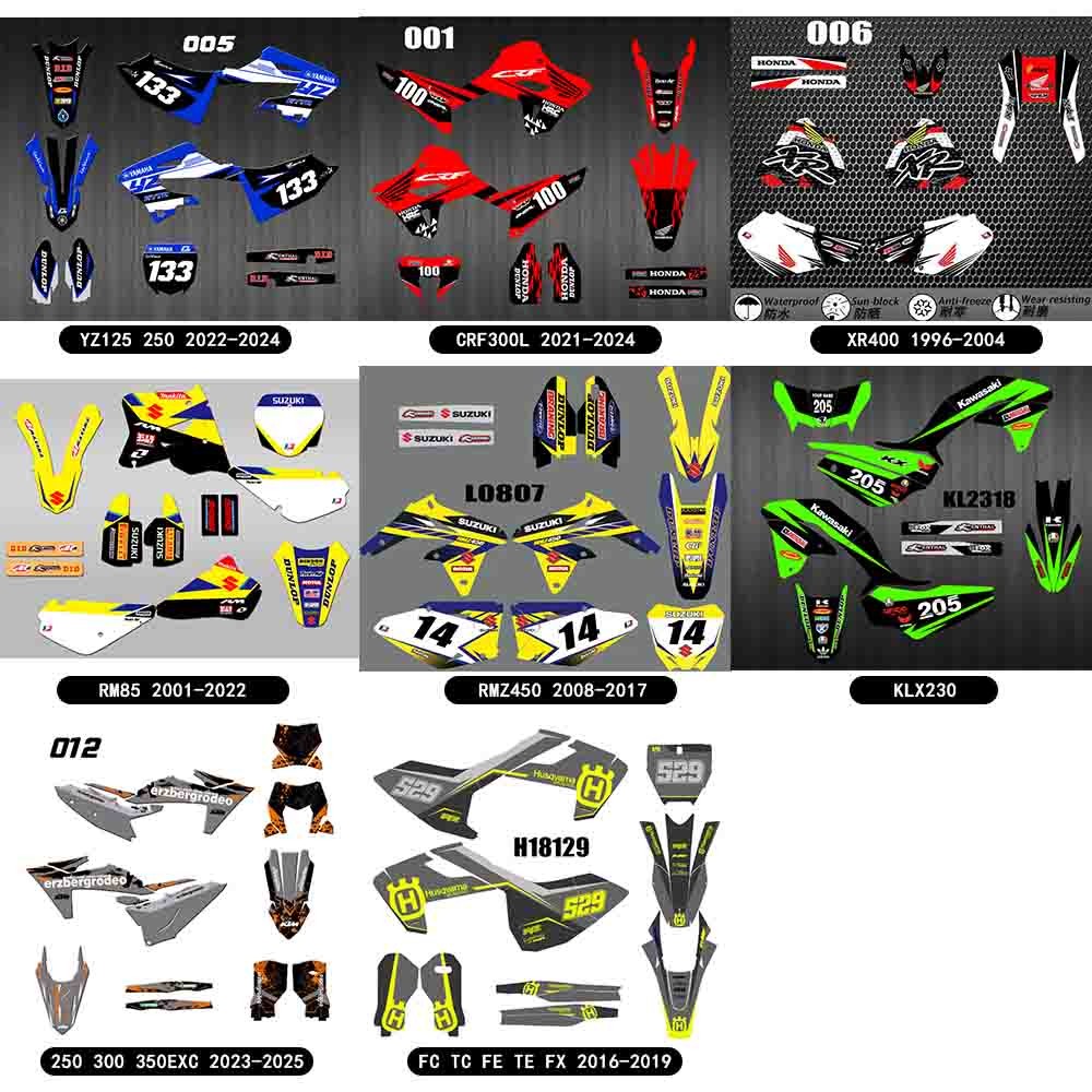Graphics Stickers Decals Deco Full Kit For Yamaha YZ125/250 Suzuki RM85 ...