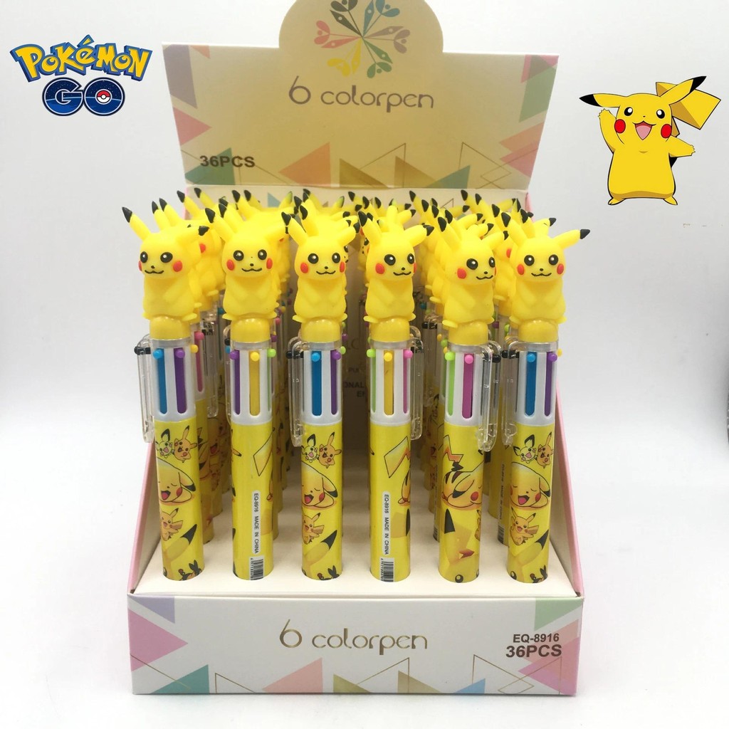 5Pcs Pokemon Pikachu Figures Anime Cartoon Kawaii Gel Pen Cute Doll ...