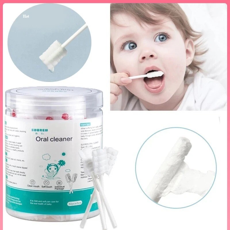 Baby Cotton Swab Mouth Tongue Cleaner Oral Cleaner Pembersih Mulut Baby ...