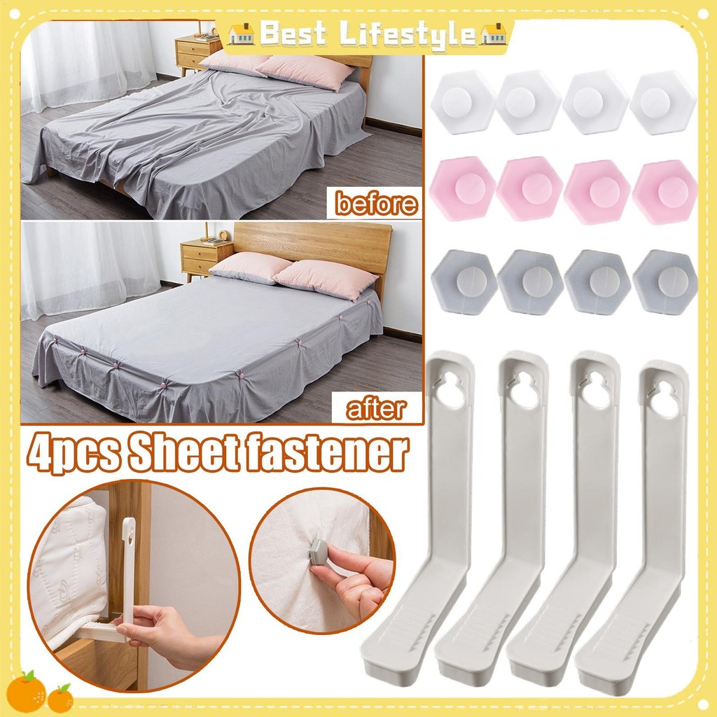 4pcs Sheet fastener Bed Sheet Fixing Clip With Lock Buckle Quilt Fixing ...