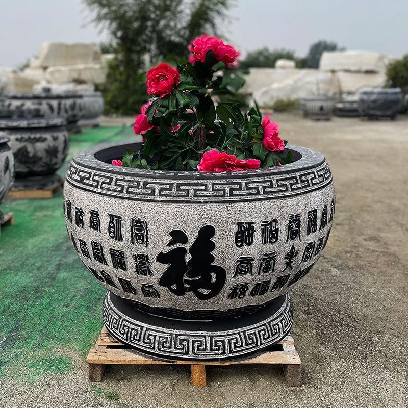 Tangki Ikan Ukiran Batu Pasu Bunga Tangki Batu Antik Tiruan Bluestone ...