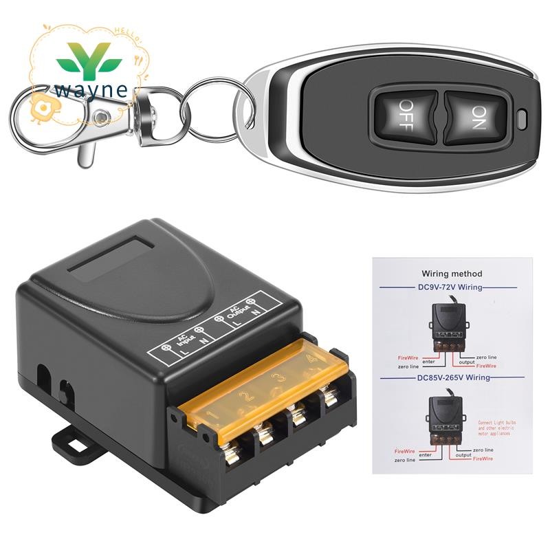 433MHz 220V Water Pump Remote Control Switch 1Ch 30A Receiver Module ON ...