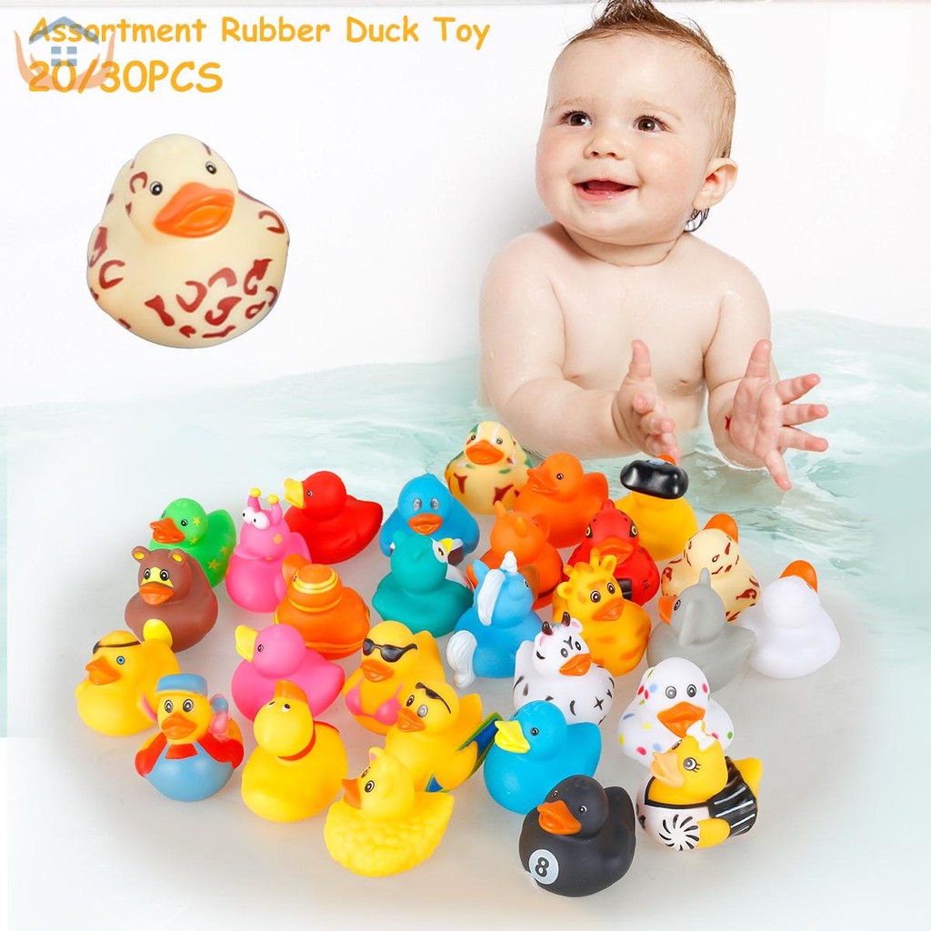 20/30 Pcs Assorted Ducks for Kids Rubber Duck Toy Cute Duck Bath Tub ...