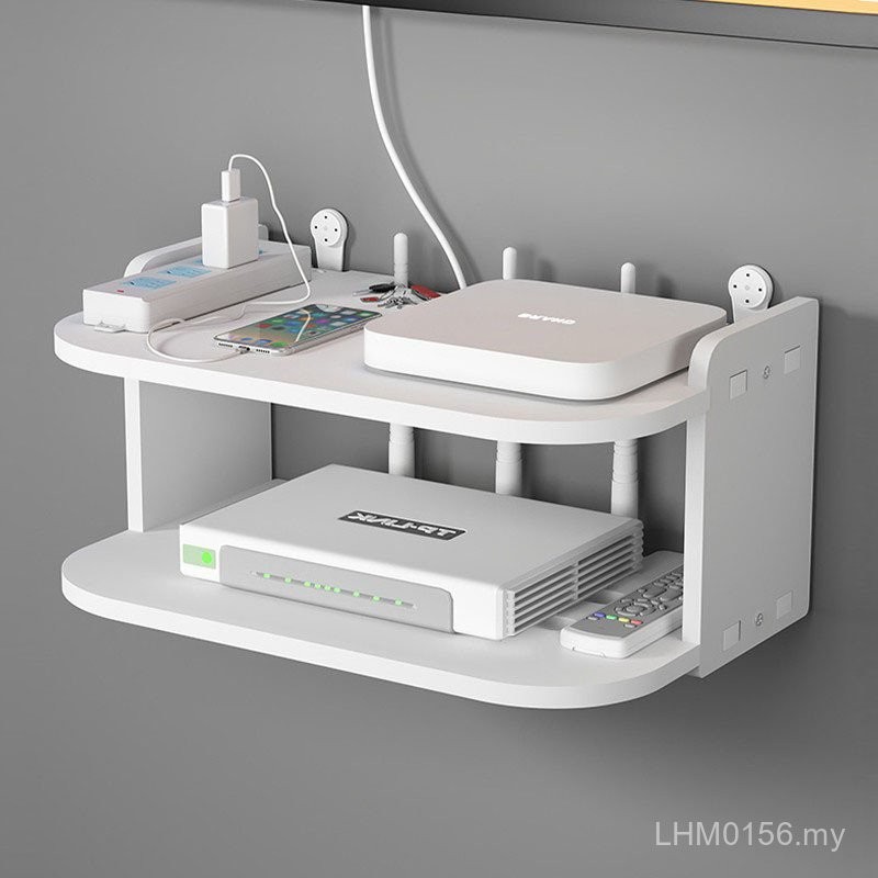 Wifi TV Wall-Mounted Wall Storage Box Shelf Wall-Mounted Perforation ...