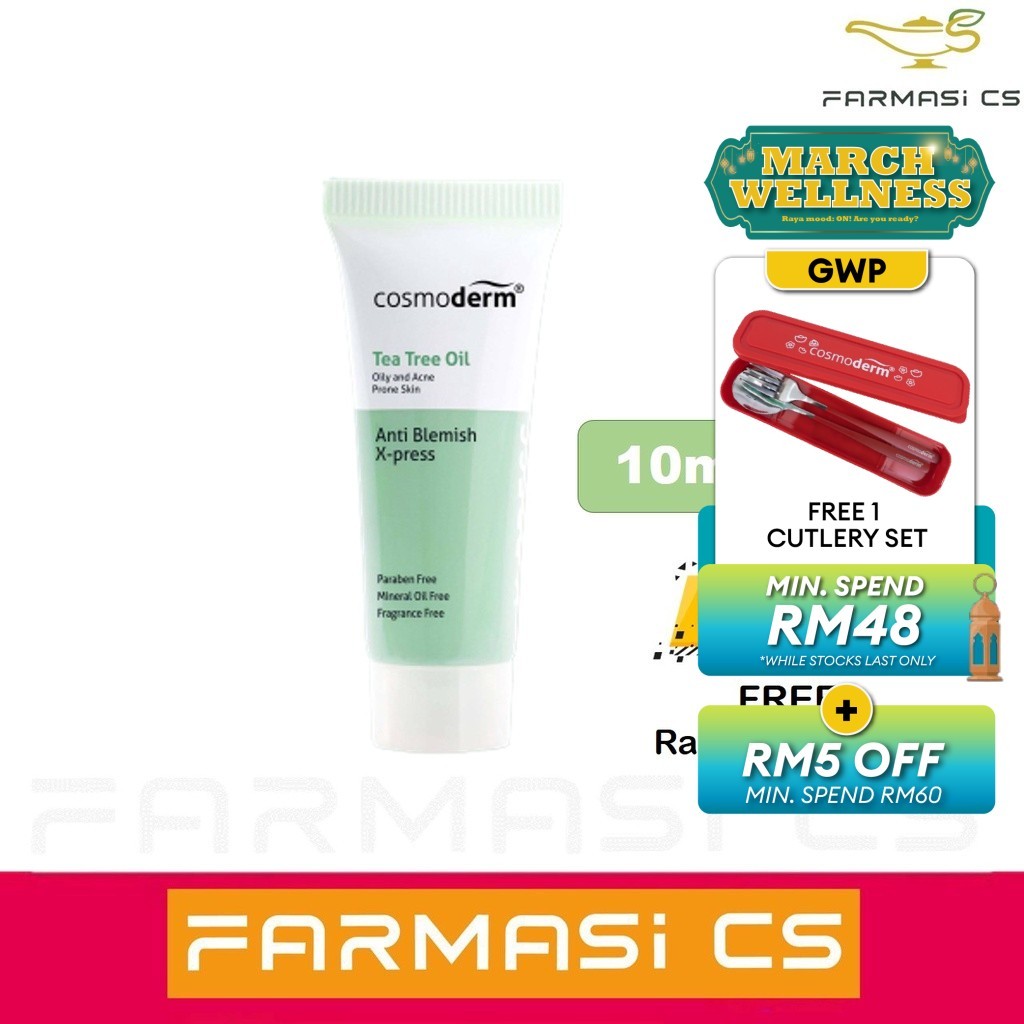 Cosmoderm Tea Tree Oil Anti Blemish X-Press 10ml EXP:05/2026 FREE ...