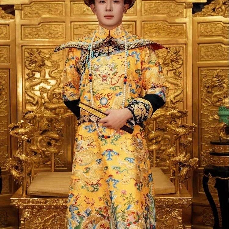 Original Hanfu Qing Dynasty Printed Ancient Costume Qing Dynasty Lucky