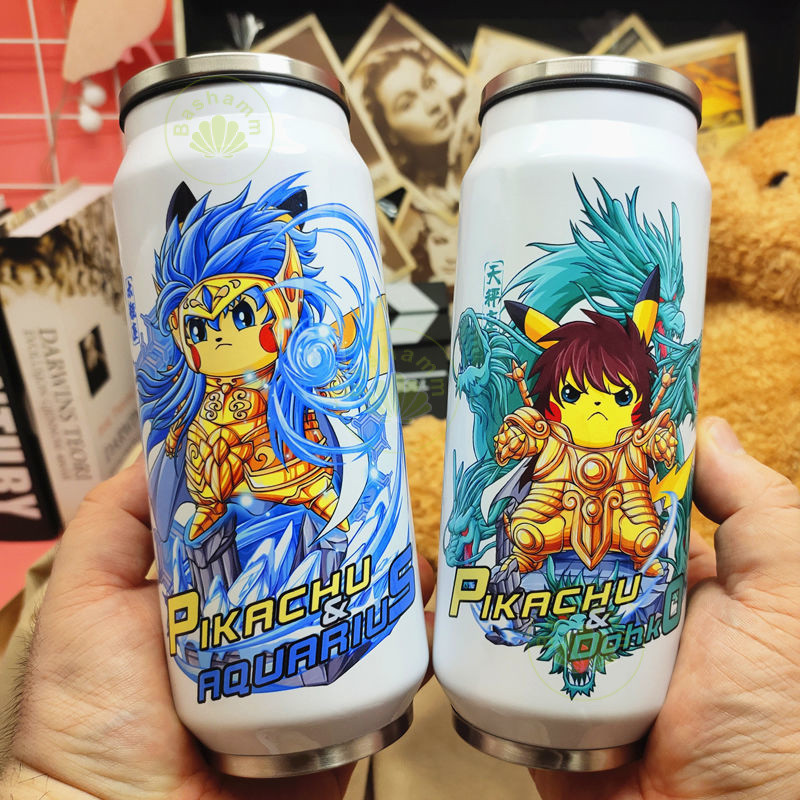 Bashamm Pikachu Saint Seiya Zodiac Co-Branded Can Thermos Cup Cartoon ...