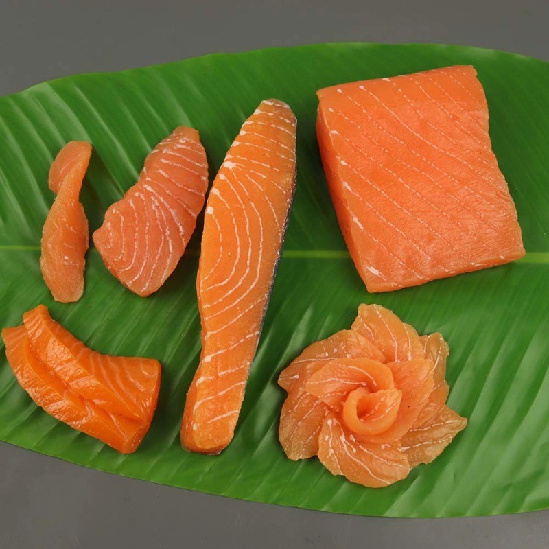 Artificial Salmon Model Fake PVC Japanese Cuisine Salmon Sashimi Food ...