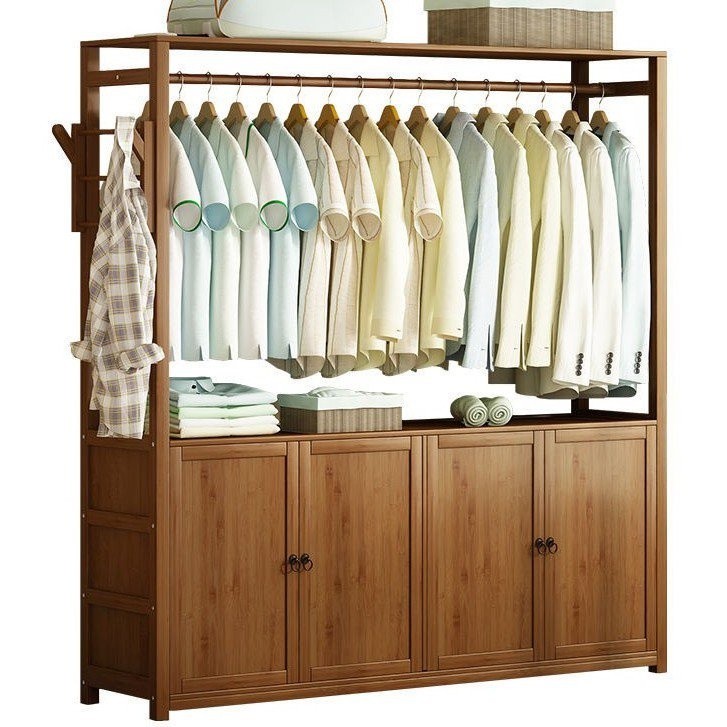 HOT Simple clothes hanger single rod coat rack wardrobe modern solid ...