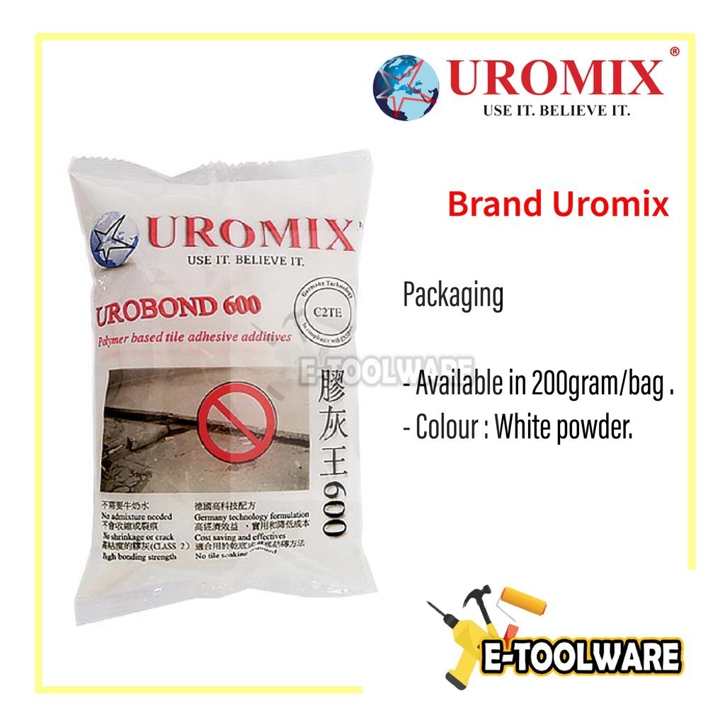 Uromix urobond 600 polymer bases tile adhesive additives 200g | Shopee ...