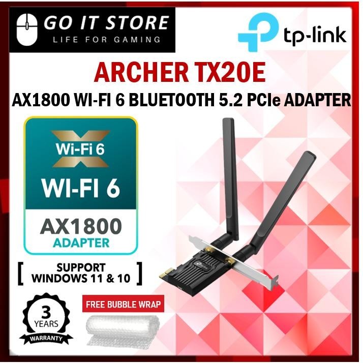 TP-Link Archer TX20E AX1800 Wi-Fi 6 Bluetooth 5.2 PCIe Adapter | Shopee ...