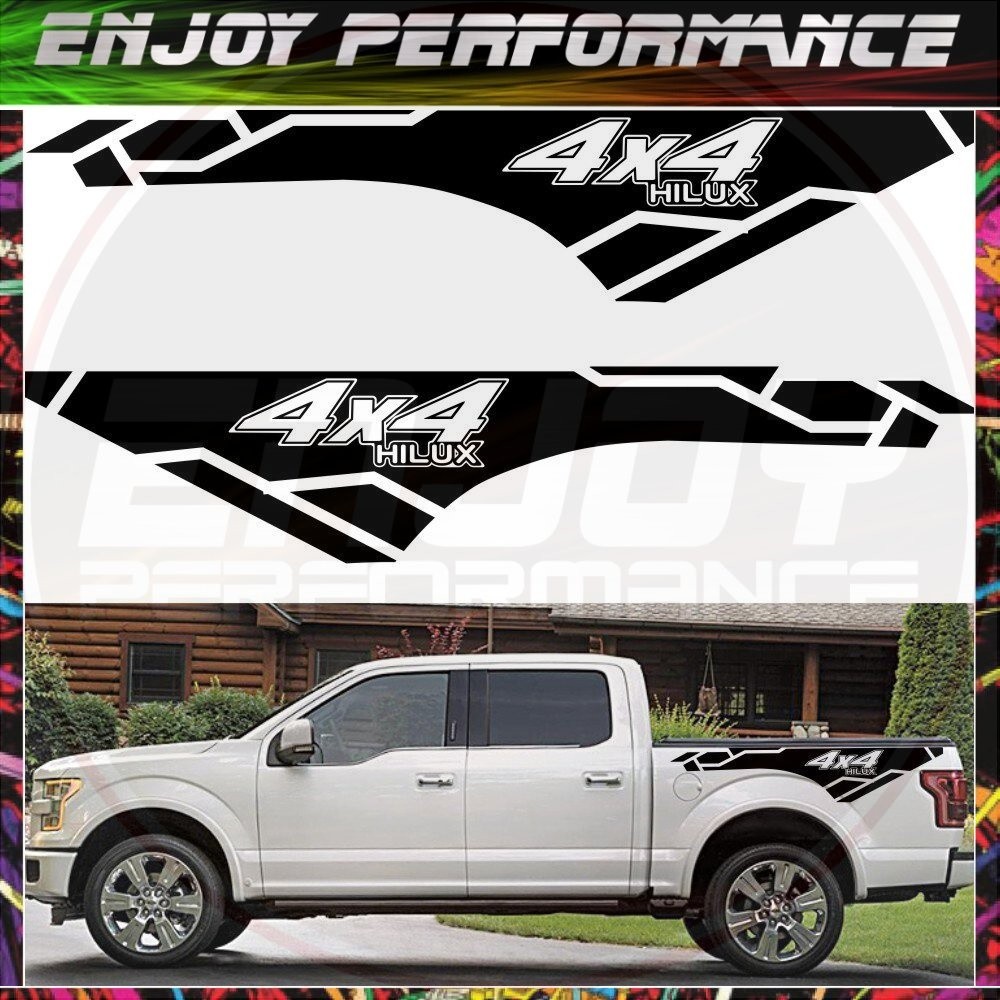 2PCS Automobile Trunk Side Vinyl Film Car Sport 4x4 Stickers For Toyota ...