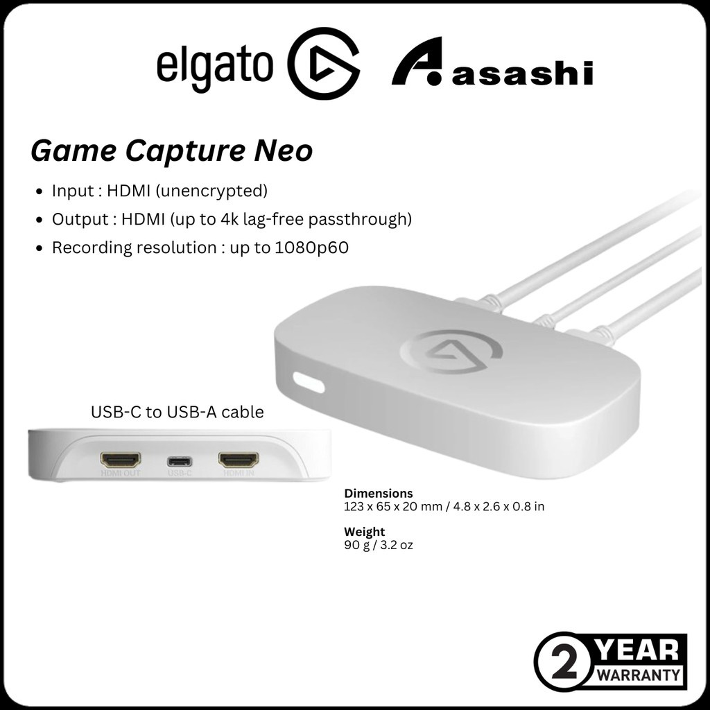Elgato Game Capture Neo | Live Stream gaming screen via laptop | Shopee ...