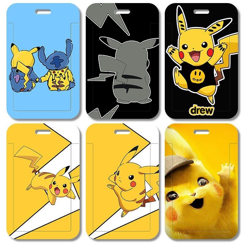 Cute Cartoon Pokemon Pikachu DIY Student ID Card Holder Personal Card ...