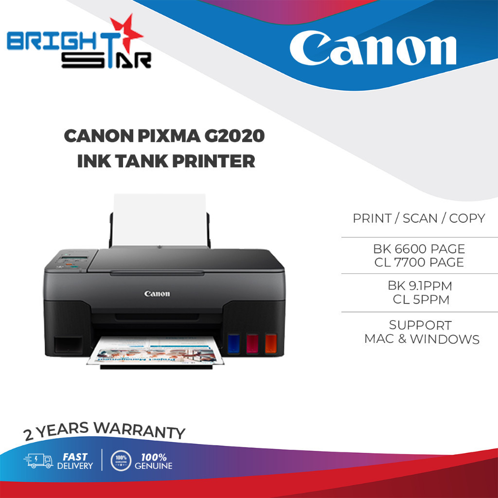 CANON PIXMA G2020 INK TANK PRINTER / PRINT SCAN COPY / BK 6600 CL 7700 ...