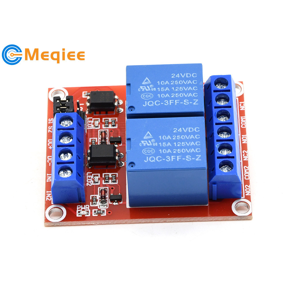 24V 2-way relay module with optocoupler red board | Shopee Malaysia