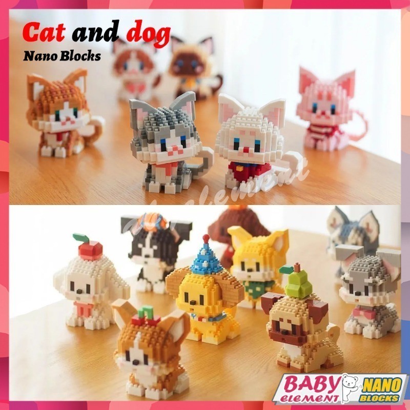 Nano Blocks Cute pet series Building Blocks Orange cat Poodle Huskies ...