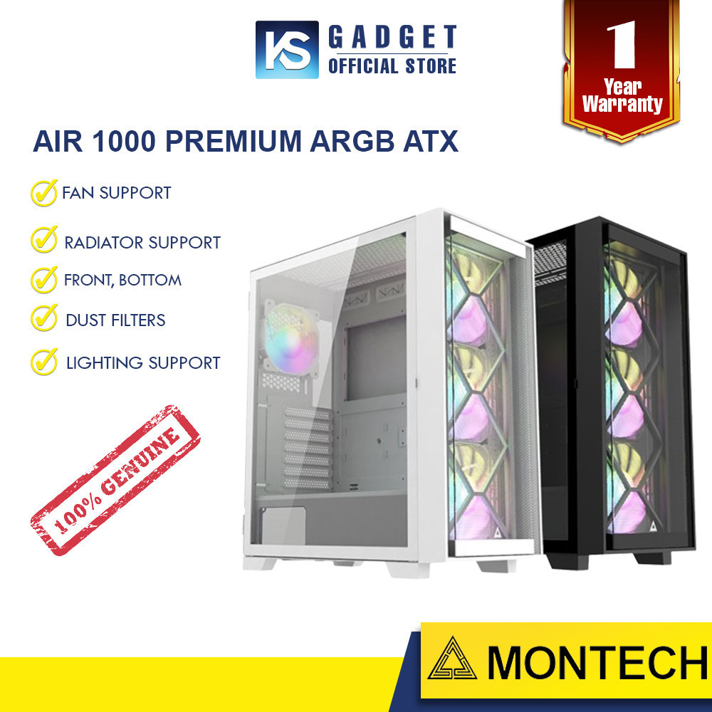 [READY STOCK] MONTECH AIR 1000 PREMIUM ARGB ATX CASE/ AIR 1000 LITE ATX ...
