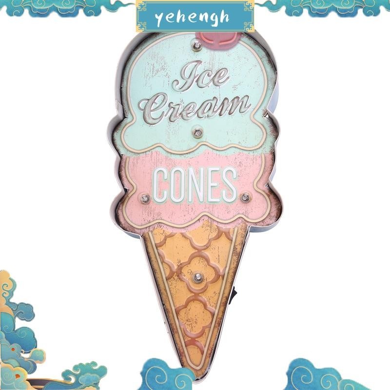 Ice Cream Signs Cafe Shop Decorative for Wall Retro Coffee Plaque ...