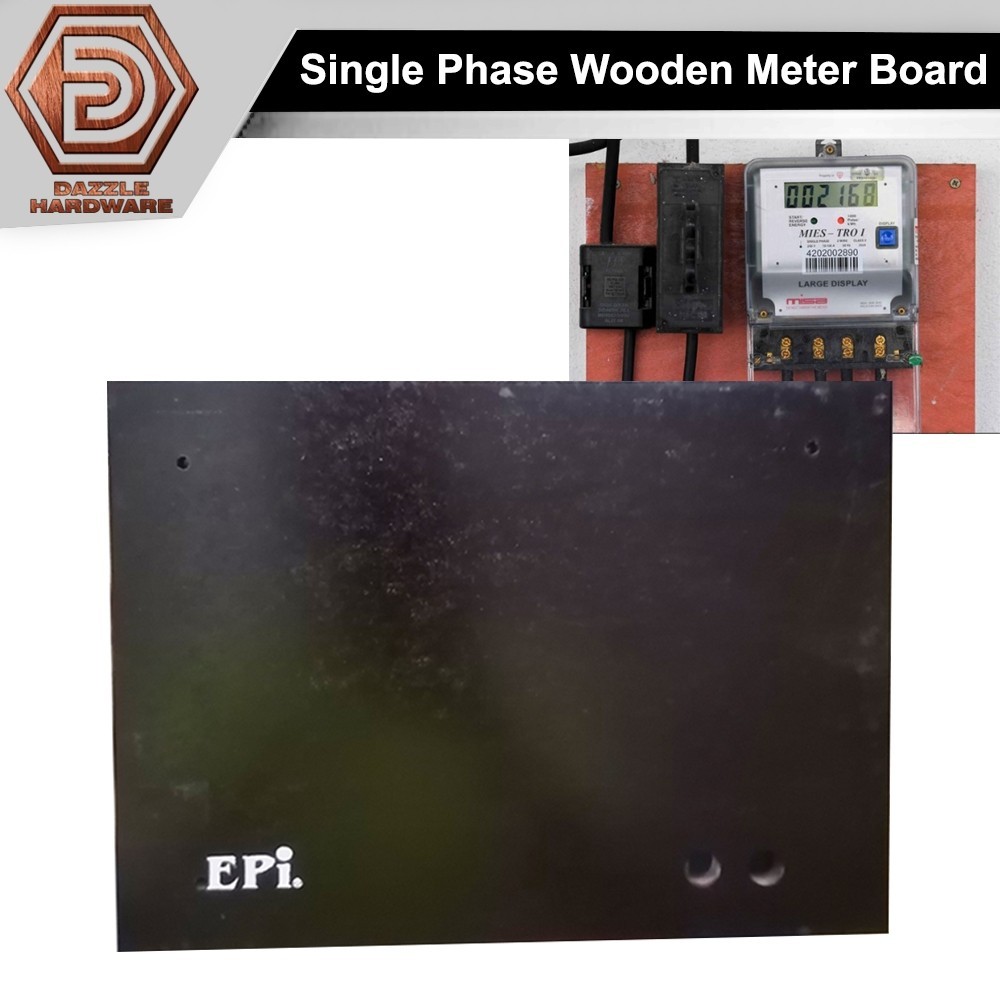 Papan meter kayu 9"x12" single phase wooden meter board wood meter ...