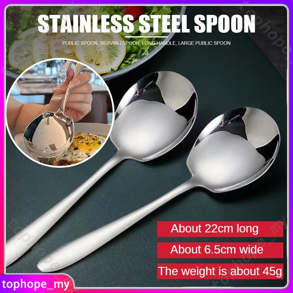 Stainless Steel Portioning Spoon Utility Spoon Long Handle Large Buffet ...