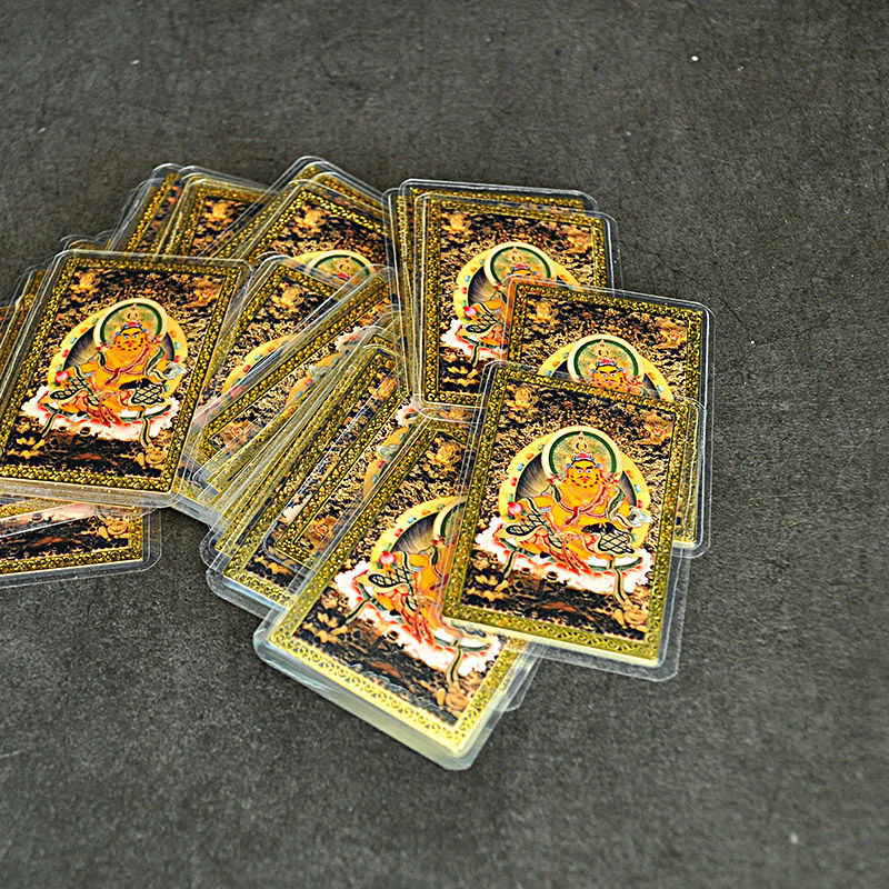 God of Wealth Painted Metal Buddha Card Copper Card Safe Body ...