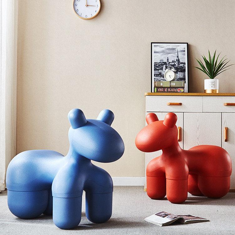 Nordic Cartoon Pony Chair Outdoor Children's Low Stool Cute Sofa Pedal ...