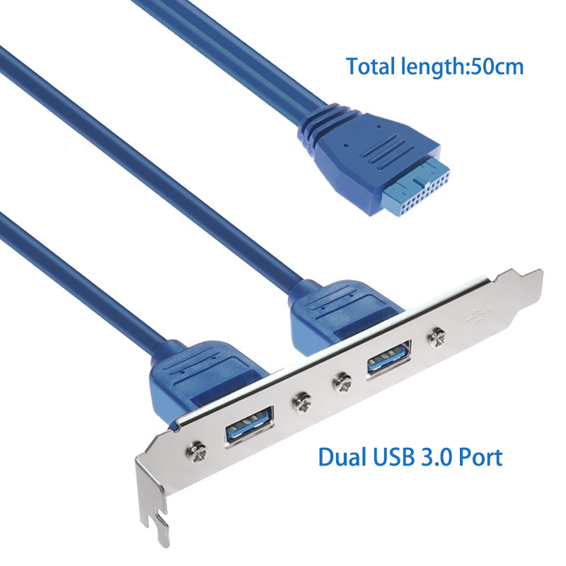 2 Ports USB 3.0 Female Back Panel To Motherboard 20pin Header Connector Cable Adapter With PCI ...