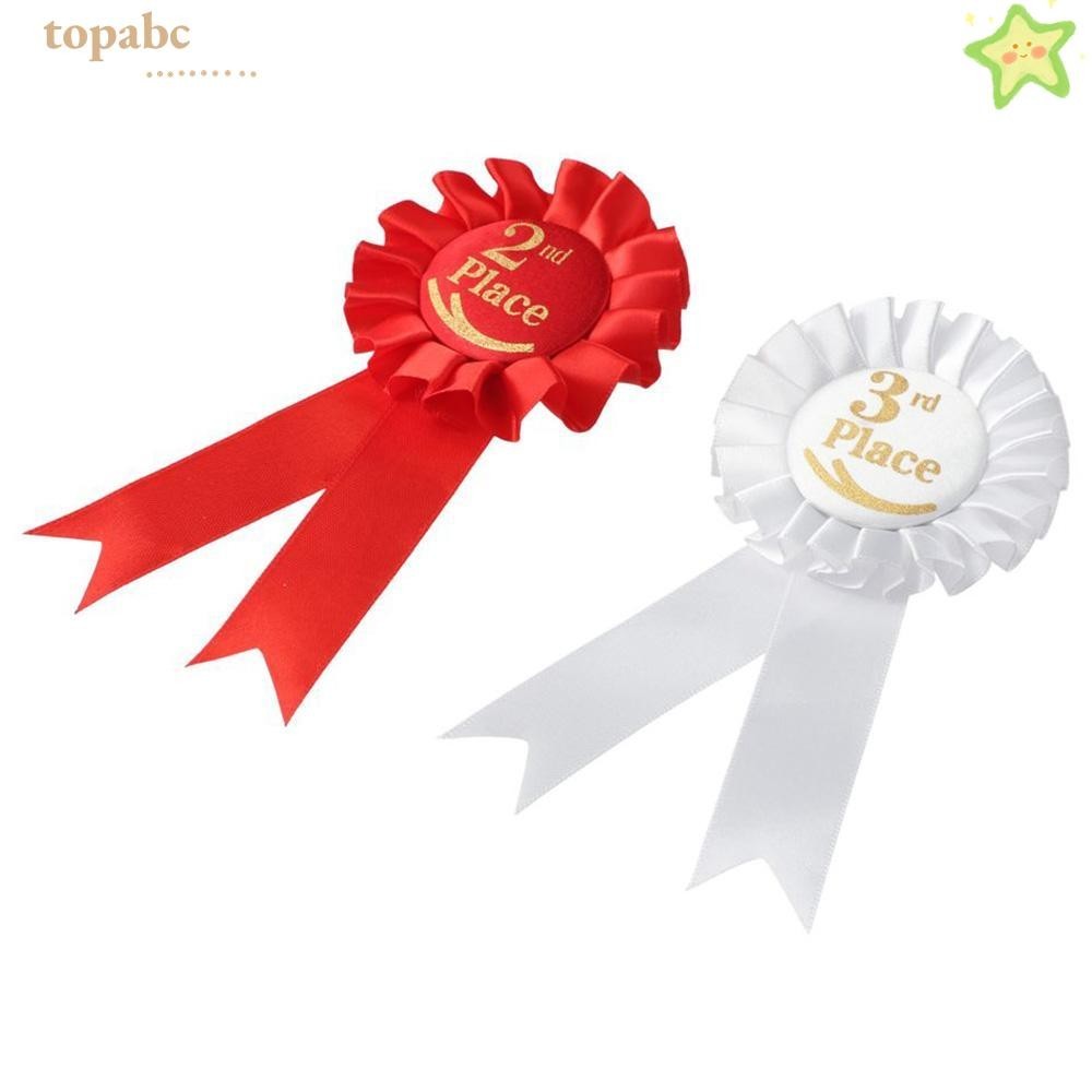 TOPABC Ribbon Award Set, Blue,Red,White Recognition Ribbons Rosette ...
