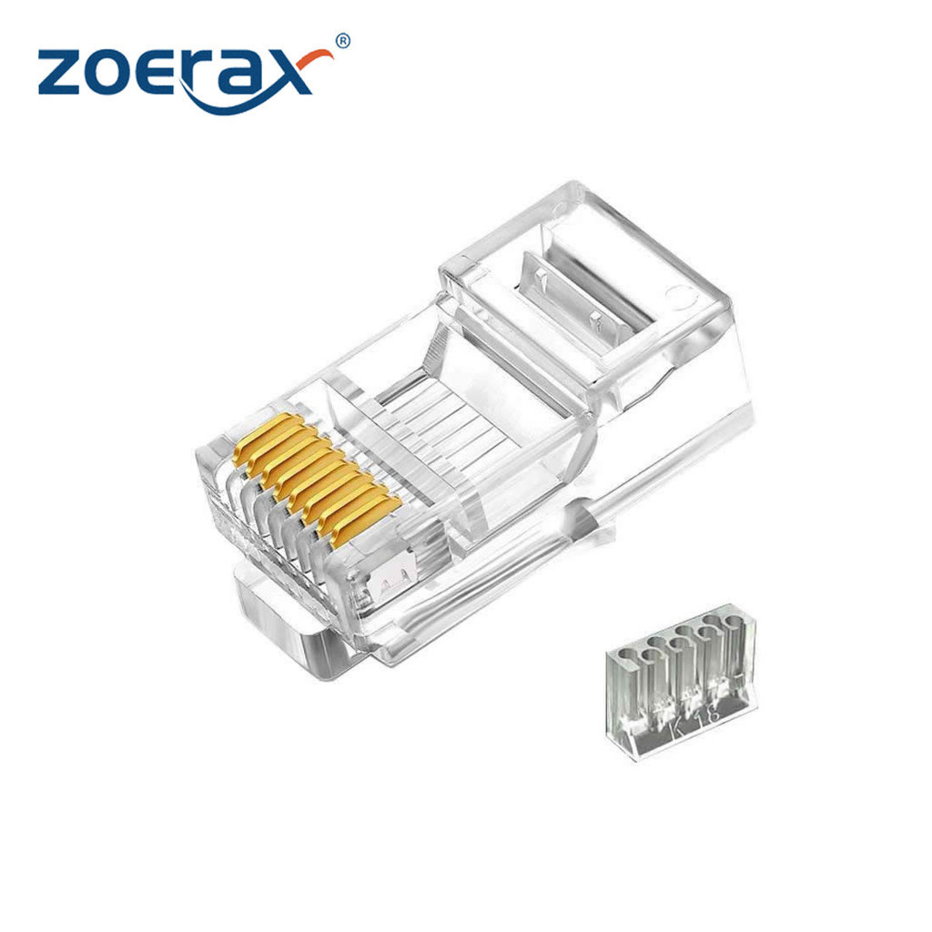 Zoerax Cat6 Rj45 Connector 2 Piece Design Modular Network Plug Connector Utp Ftp 8p8c For
