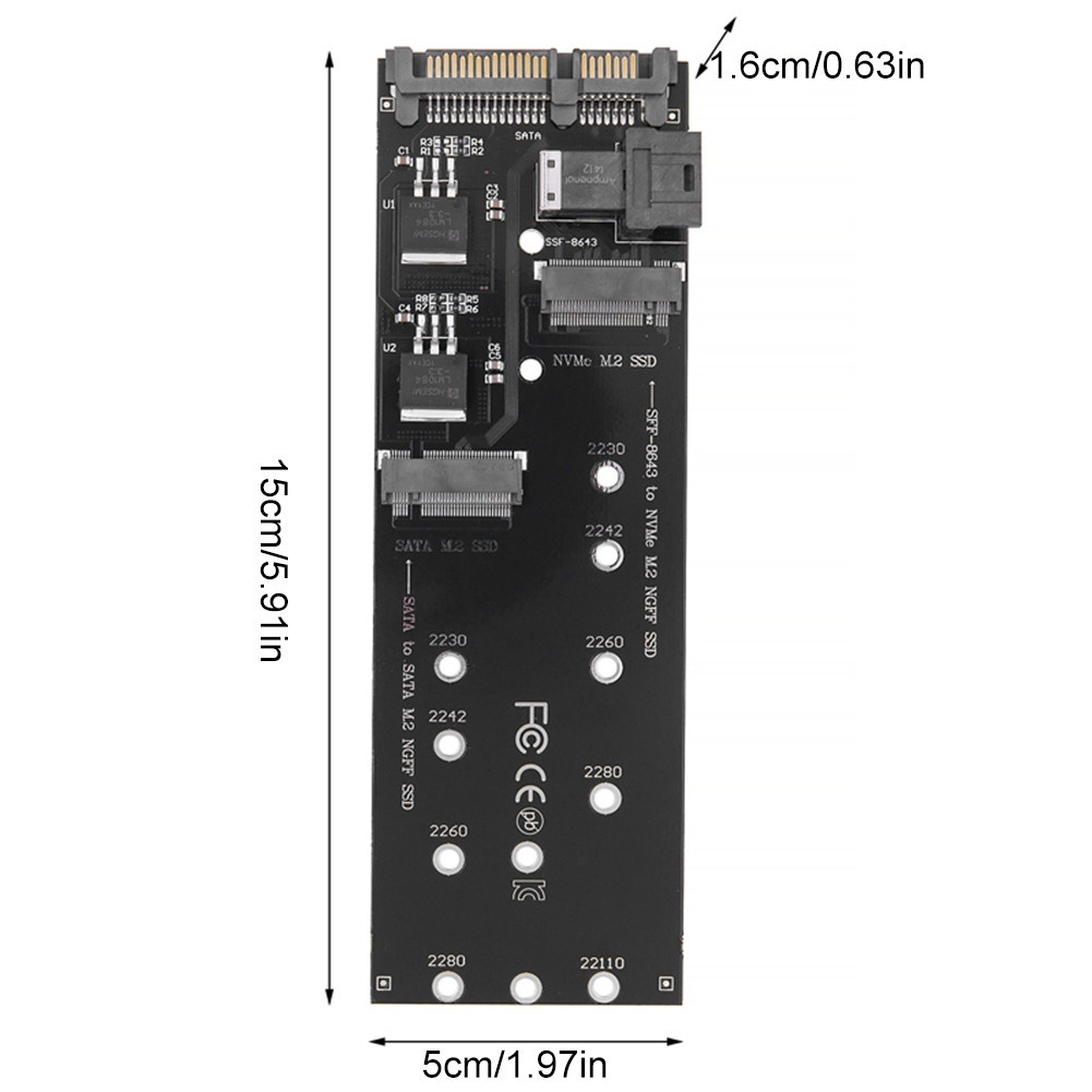 SFF-8643 To M.2 U2 Kit NGFF M-Key To Slimline SAS NVME PCIe SATA SSD Adapter | Shopee Malaysia