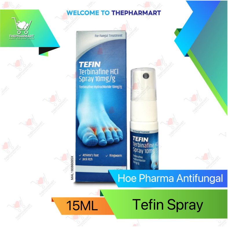 Tefin Terbinafine HCL Spray 10mg/g 15ml untuk kurap | Shopee Malaysia