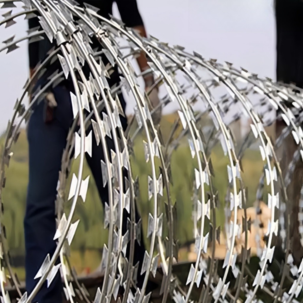 RAZOR BARBED WIRE 450mm/700mm (Roll Type) Lurus 50 meter/Dawai Kawat ...