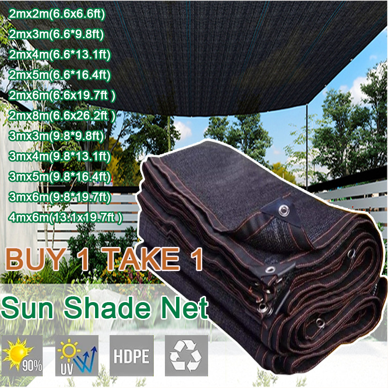 【BUY 1 TAKE 1】Anti-UV Black Sun Shade Net 90% Shade Cloth Jaring Hitam ...