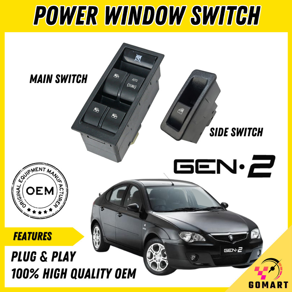 PROTON GEN2 POWER WINDOW Main Sub Master Switch Button Socket Suis ...